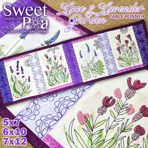 Lace and Lavender Garden Table Runner