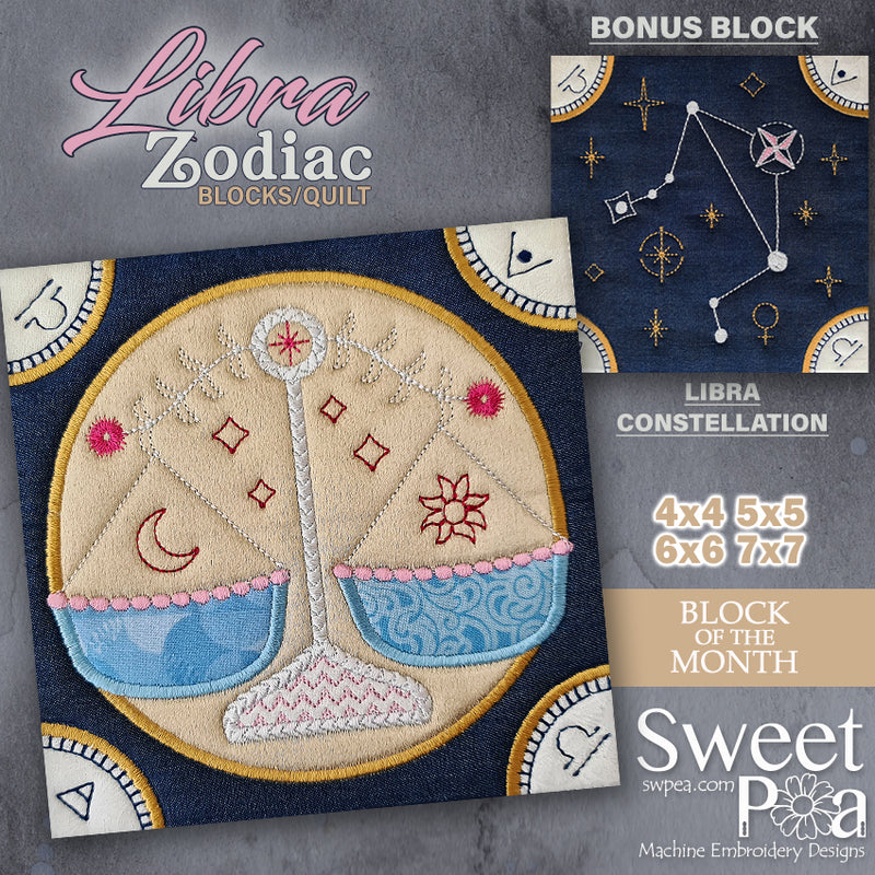BOM Zodiac Quilt Block 7 - Libra