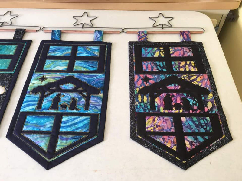 In the hoop machine embroidery - Nativity Scene Christmas Table Runner