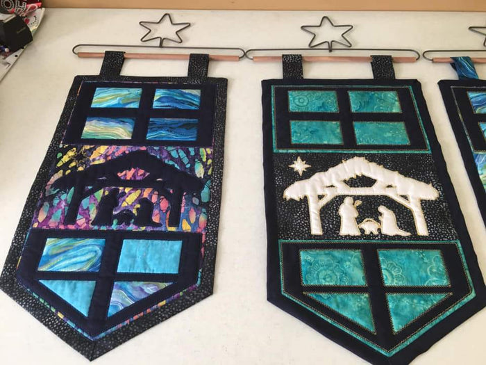 In the hoop machine embroidery - Nativity Scene Christmas Table Runner