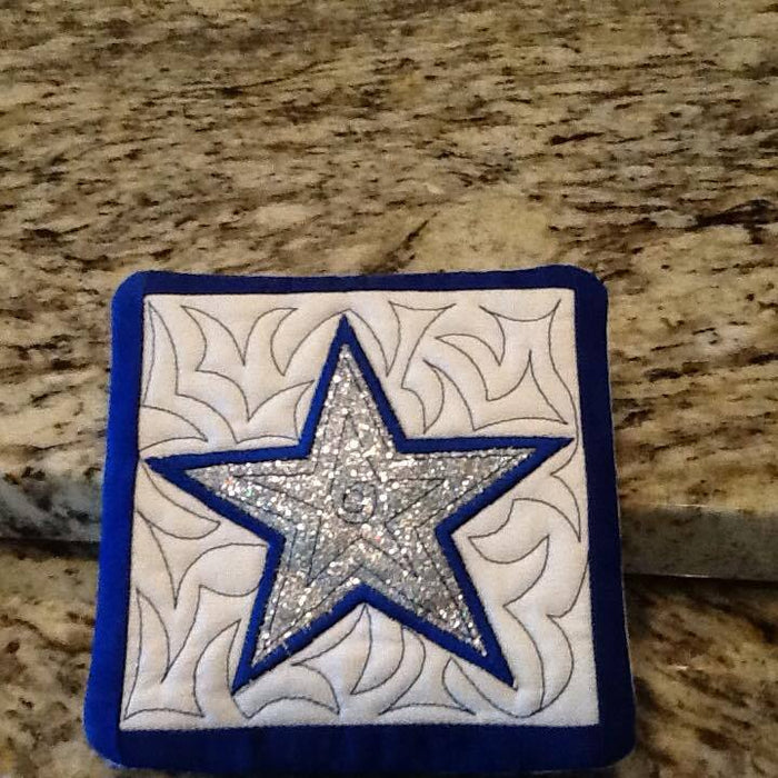 Embroidery Design ITH - Hawaiian Star Coaster