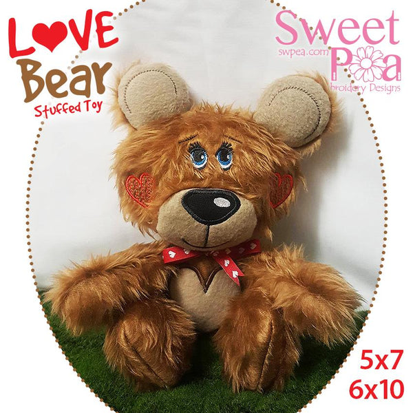 Embroidery Design ITH - Love Bear Stuffed Toy | Sweet Pea