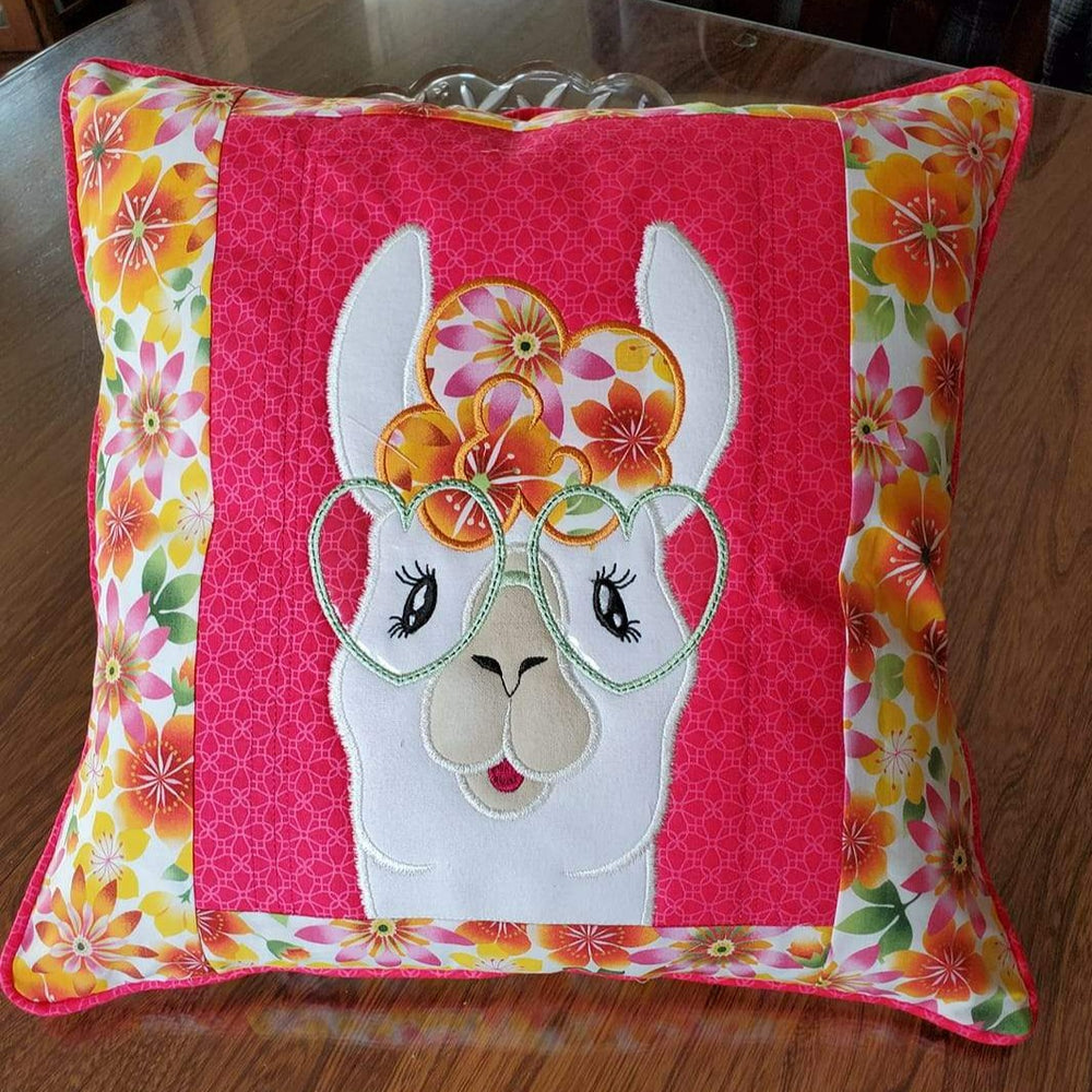 In The Hoop Embroidery Designs - A Llama Called Mary Mug Rug