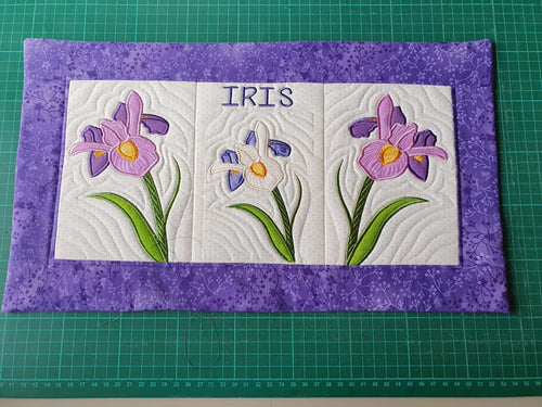 In The Hoop Machine Embroidery Design - Iris Flower Block Add-on