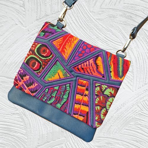 In The Hoop Embroidery Designs - Mosaic Flap Shoulder Bag