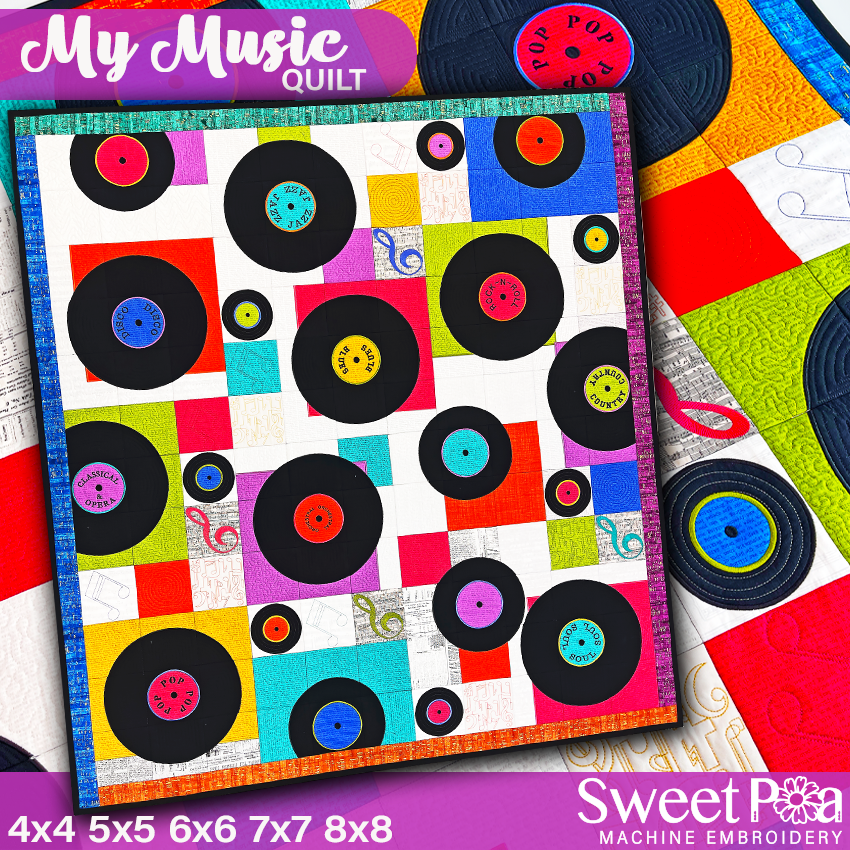 Embroidery Designs Brisbane - Music Quilt