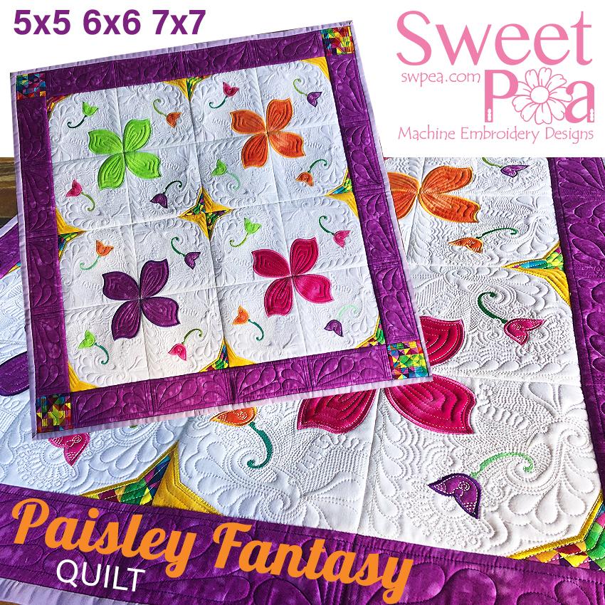 Machine Embroidery Design ITH - Paisley Fantasy Quilt