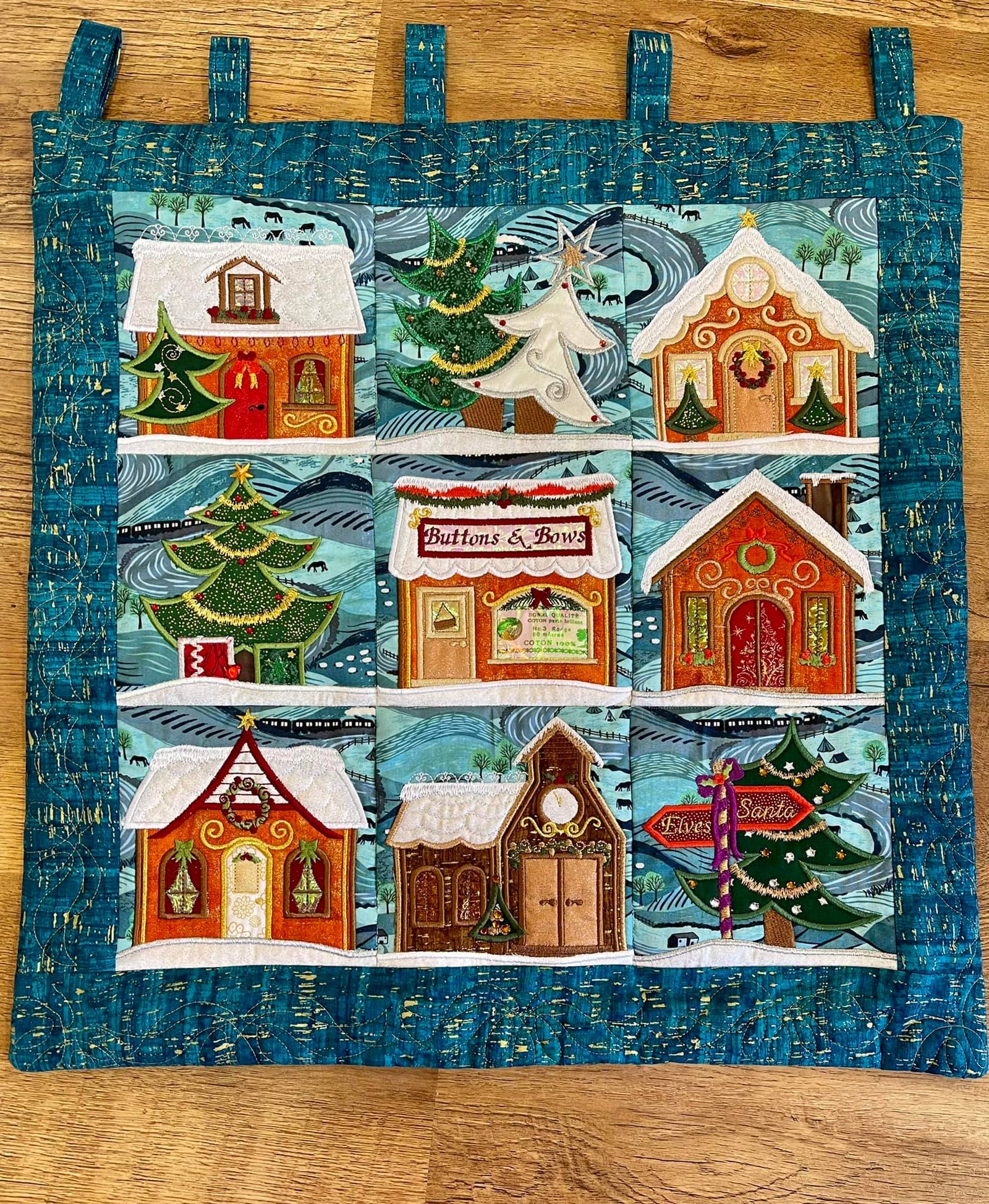 In The Hoop Embroidery Design - Christmas Village