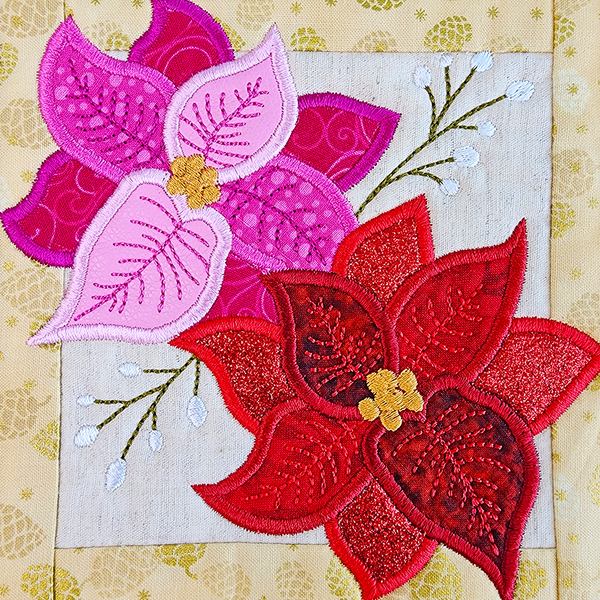 ITH Machine embroidery Design - Patchwork Apple Hanger or Table Runner