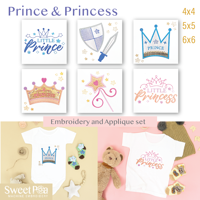 Prince & Princess Embroidery and Applique Set
