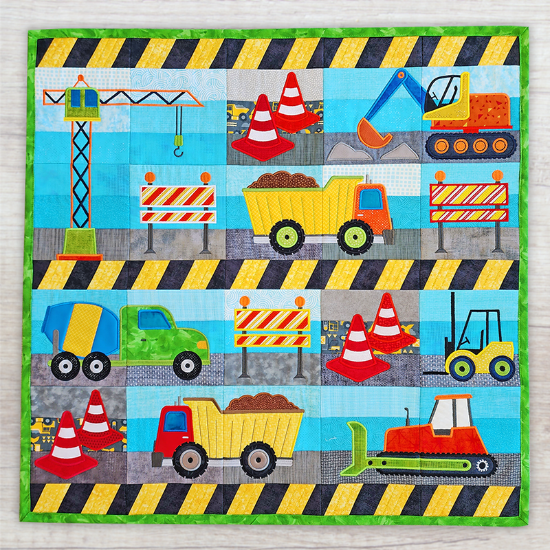 Under Construction Quilt 4x4 5x5 6x6 7x7