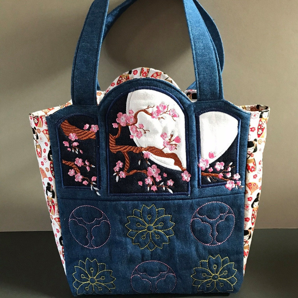 Cherry Blossoms Handbag ITH Machine Embroidery Design