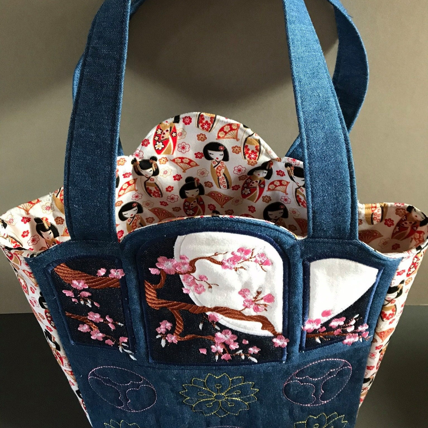Cherry Blossoms Handbag ITH Machine Embroidery Design