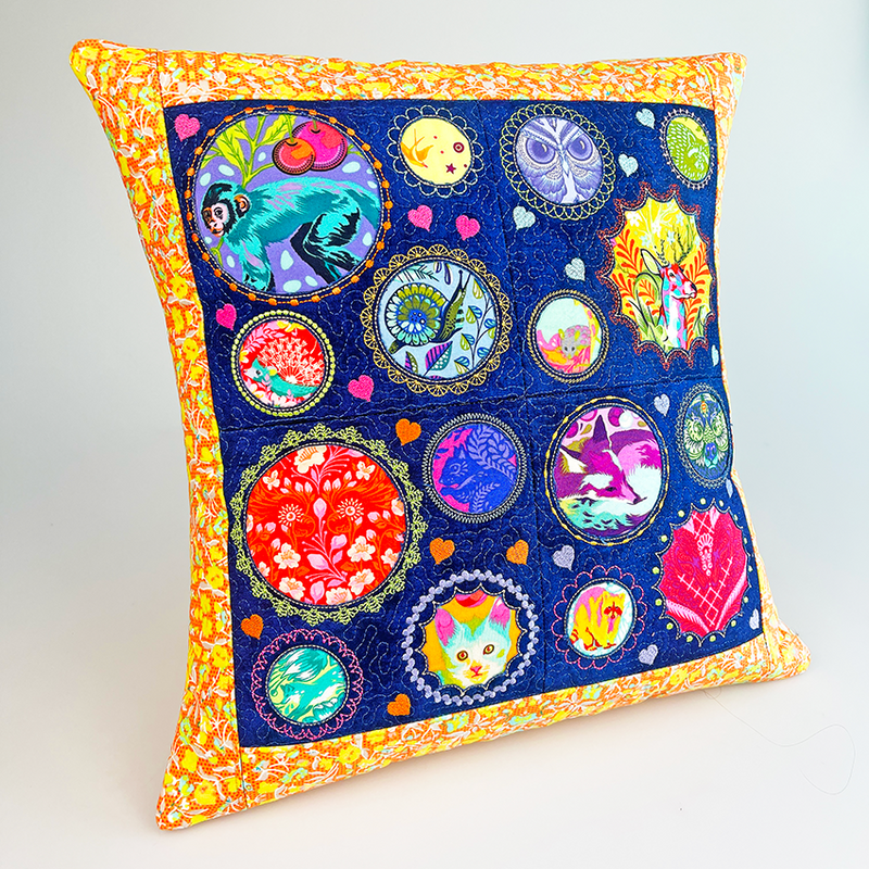 Reverse Applique Memories Cushion