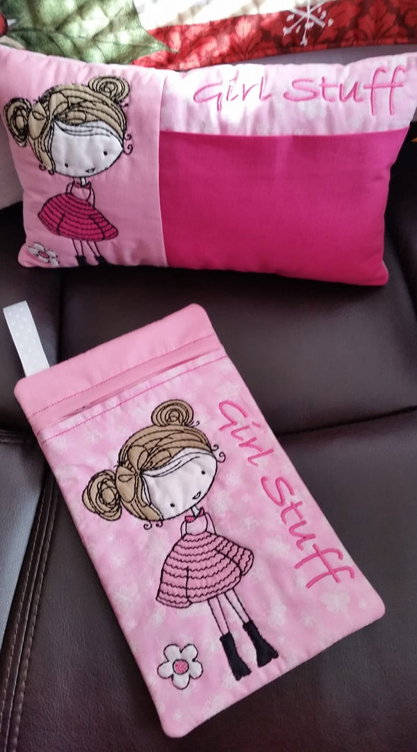 ITH Machine Embroidery Design - Girl Stuff Set
