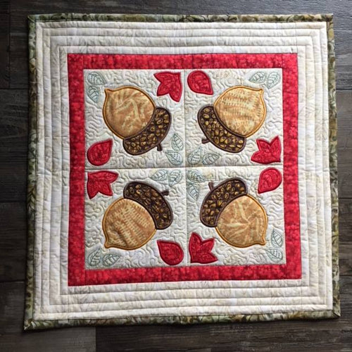 In The Hoop Embroidery Designs - Acorn Table Runner