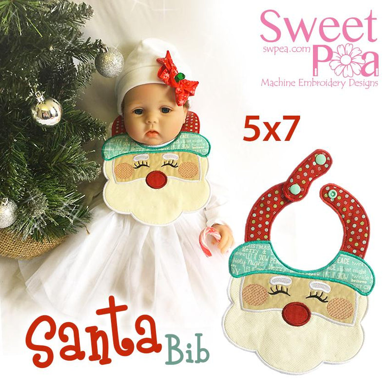 In The Hoop Embroidery Design - Santa Bib