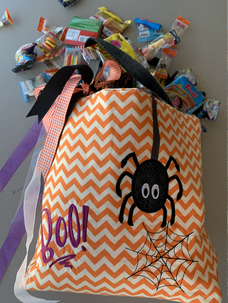 Halloween Embroidery Designs - Spider Trick or Treat Bag