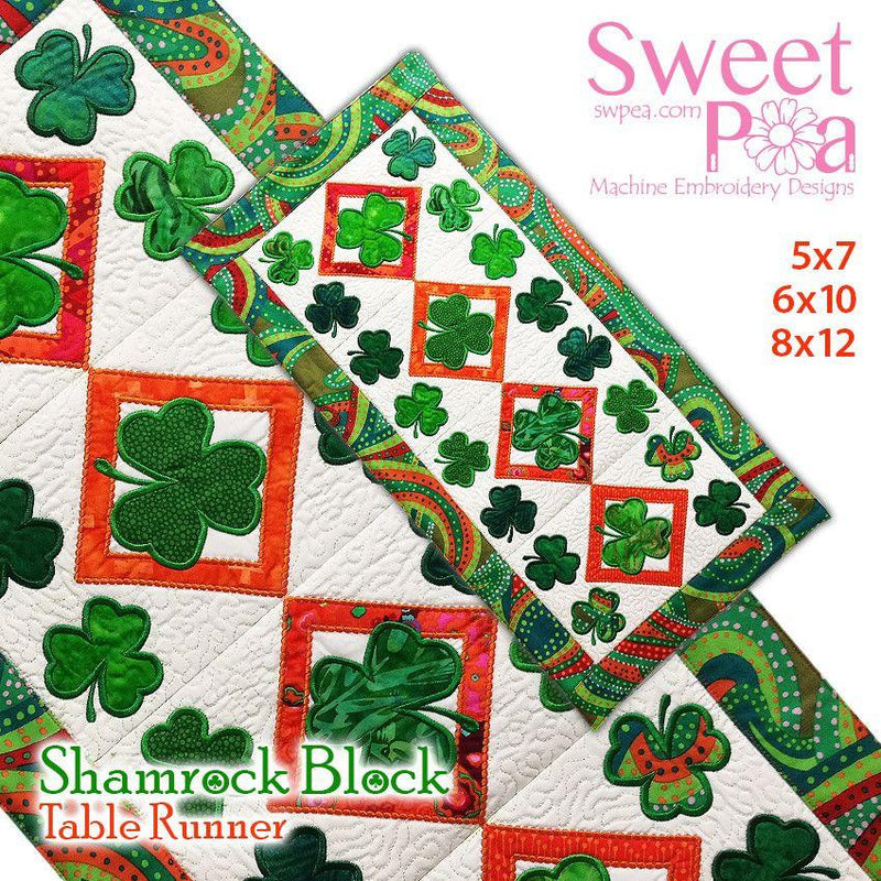 In The Hoop Embroidery - Shamrock Table Runner