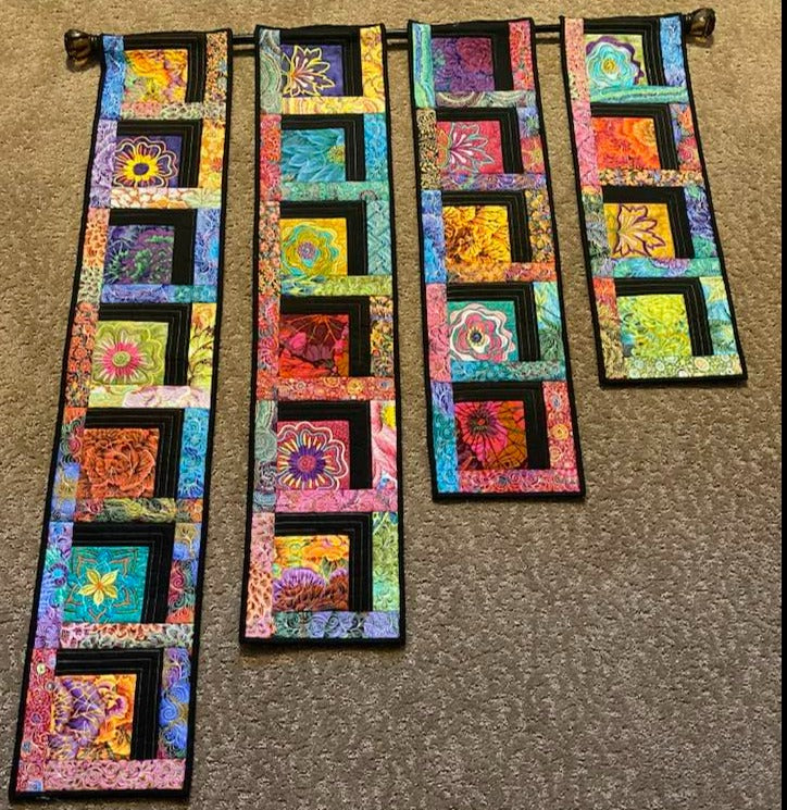 Floral Shadow Box Quilt 4x4 5x5 6x6 7x7