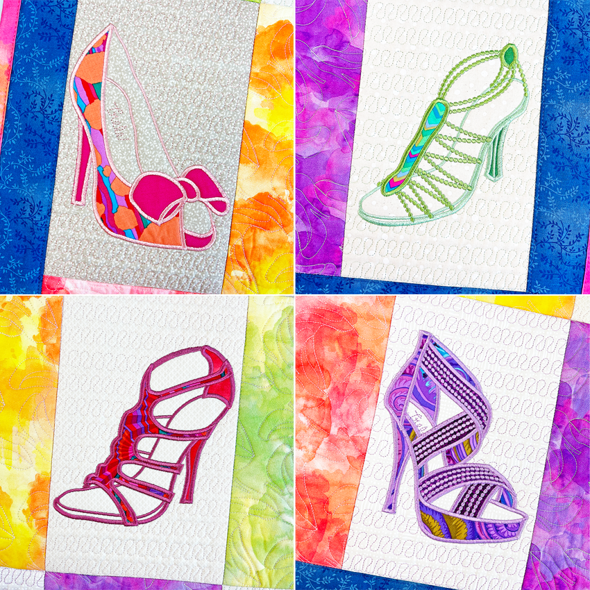 In The Hoop Embroidery - Shoe Blocks and Quilt