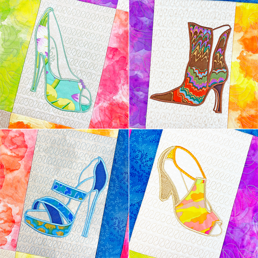 In The Hoop Embroidery - Shoe Blocks and Quilt