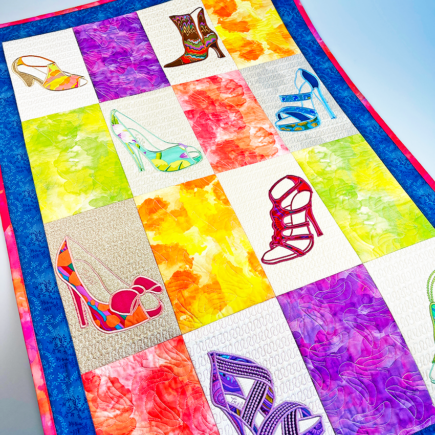 In The Hoop Embroidery - Shoe Blocks and Quilt