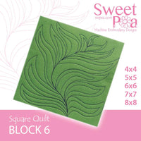 Embroidery Designs - Square Quilt Block 6 Feather