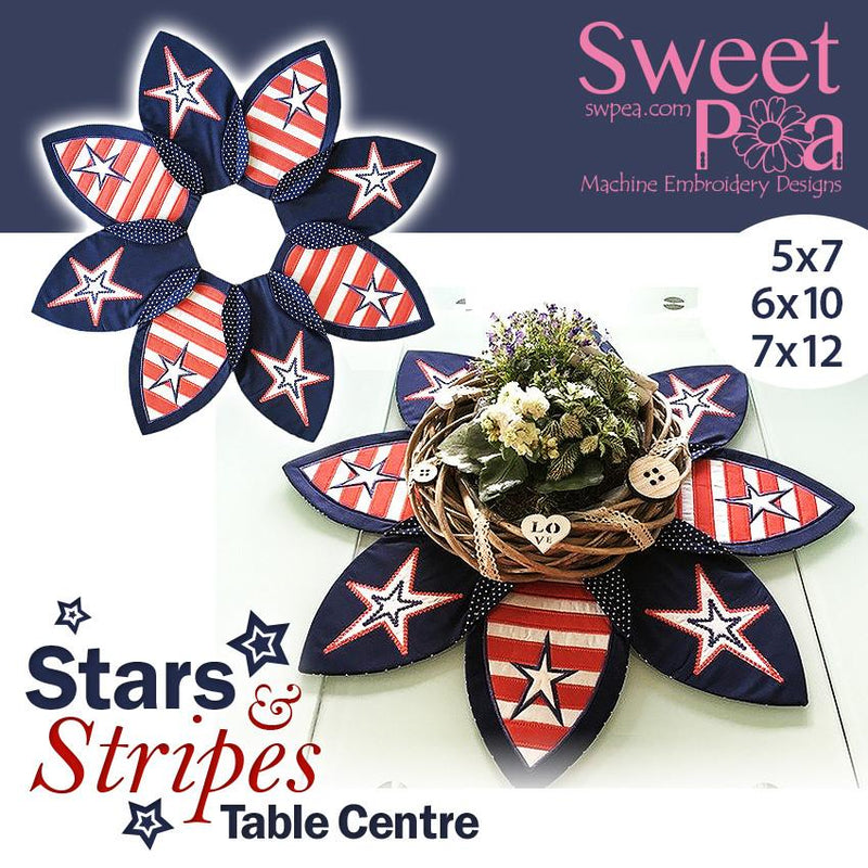 Machine Embroidery Projects - Stars and Stripes Table Centre