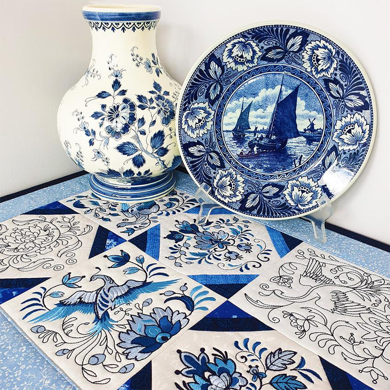 Delft Inspired Table Runner or Hanger
