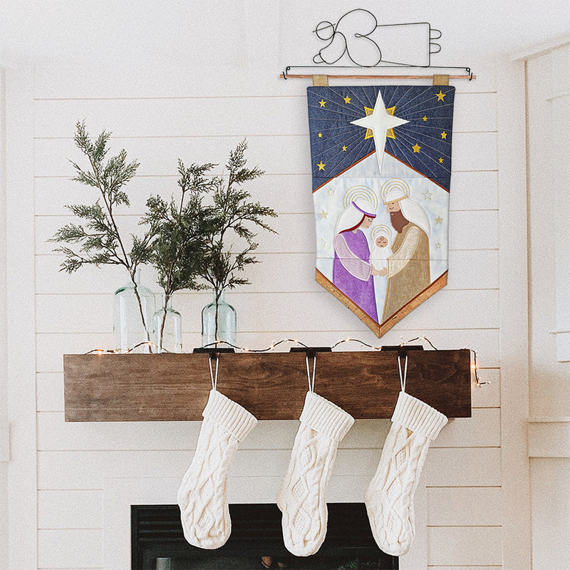 In the hoop machine embroidery - Nativity Scene Christmas Table Runner