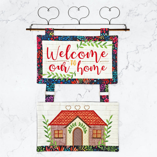 In The Hoop Embroidery Design - Welcome to Our Home Hanger