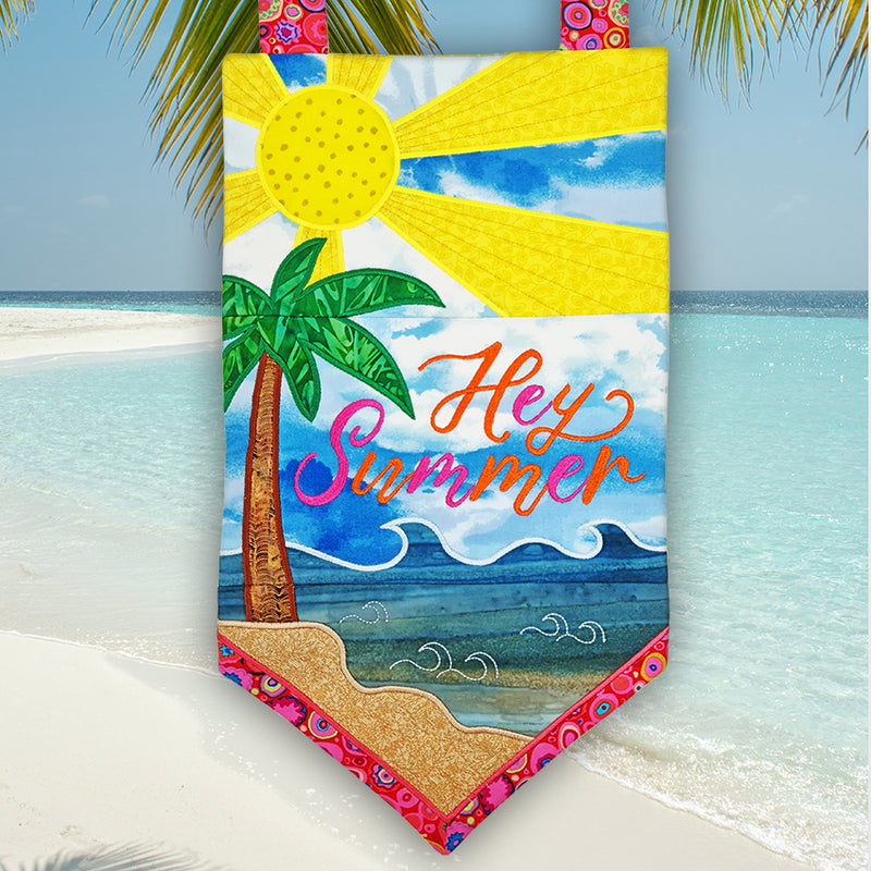 Hey Summer Flag ITH Machine Embroidery Design