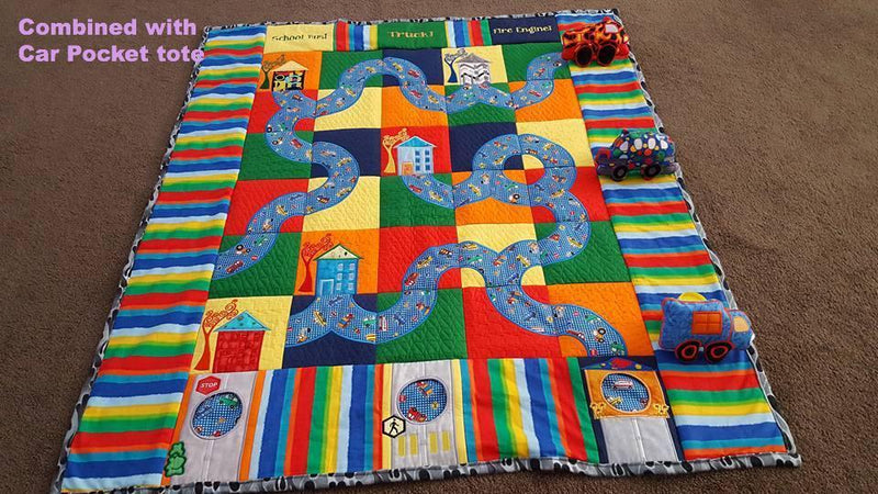 Car Play Mat Quilt In The Hoop Machine Embroidery design ITH