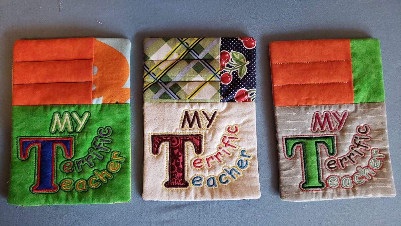 Machine Embroidery Ideas - T for Teacher Mug Rug