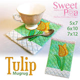 Machine Embroidery Design Download - Tulip Mug Rug