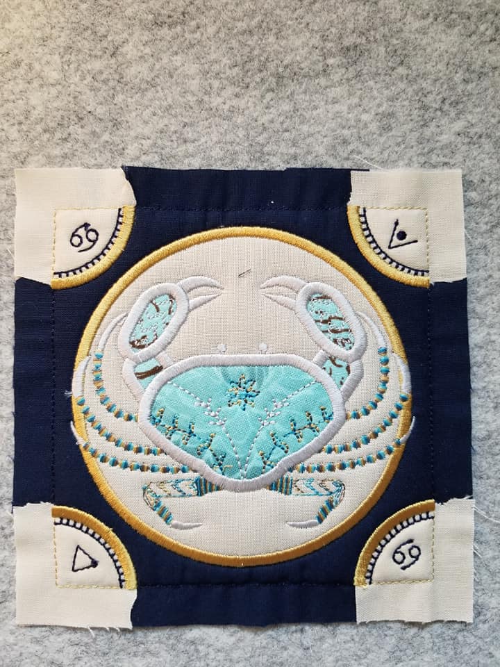 BOM Zodiac Quilt Block 4 - Cancer