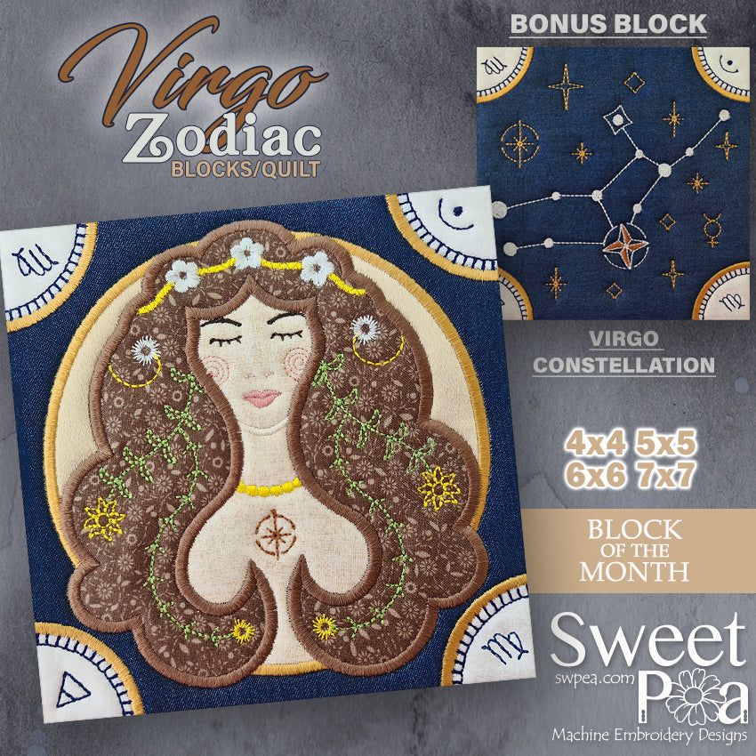 BOM Zodiac Quilt Block 6 - Virgo
