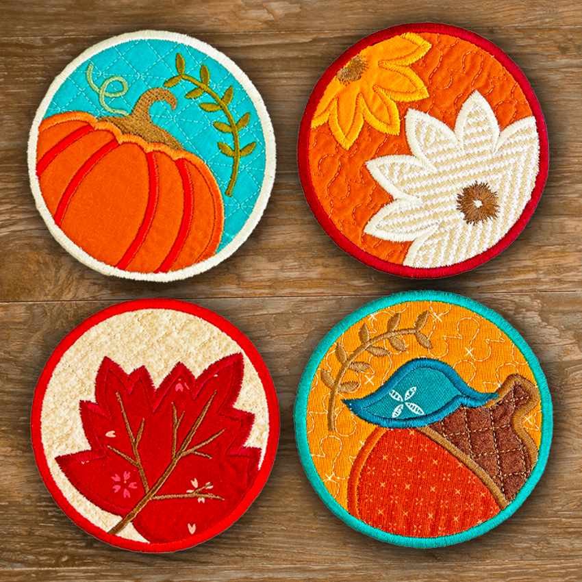 Welcome Fall Coasters 4x4 5x5 6x6