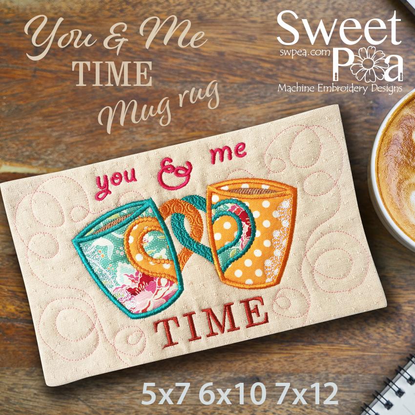 You and Me Time Mugrug 5x7 6x10 7x12