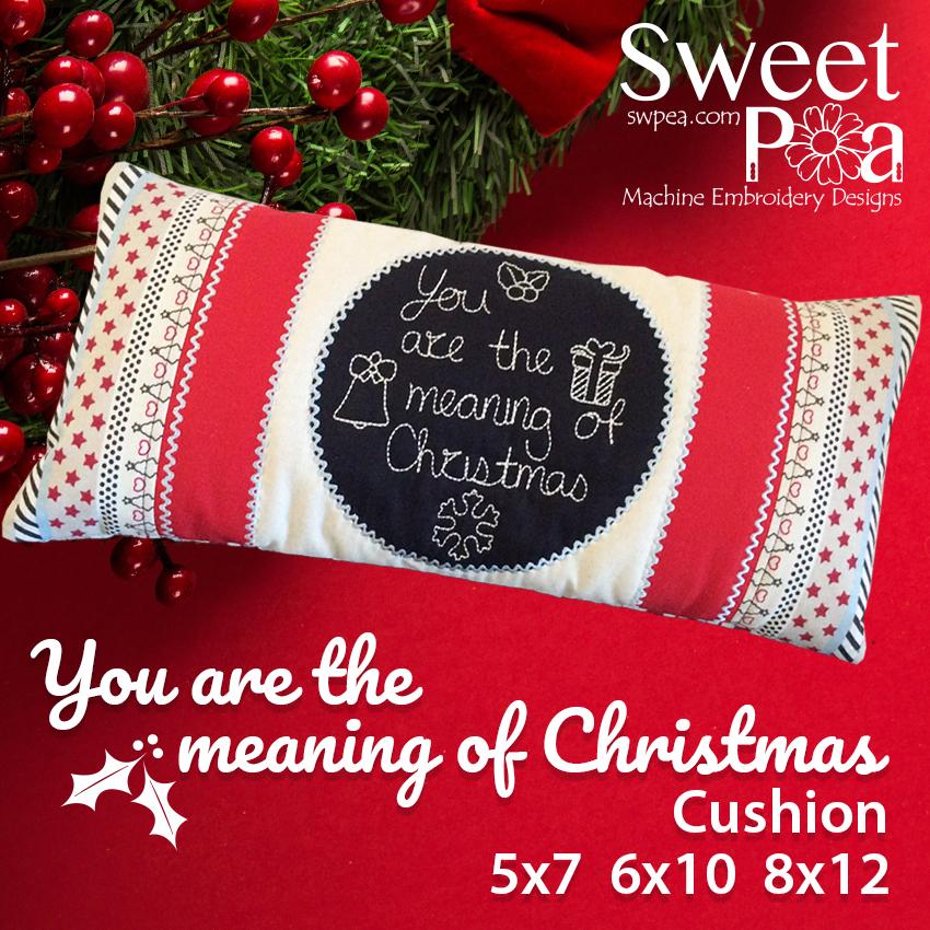 Redwork Embroidery Design - Christmas Cushion