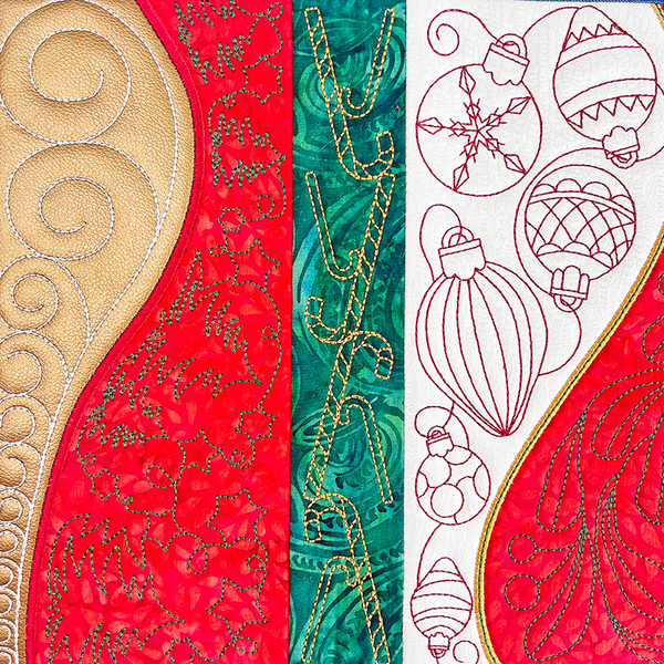 ITH Machine Embroidery Design - Christmas Freeform Table Runner
