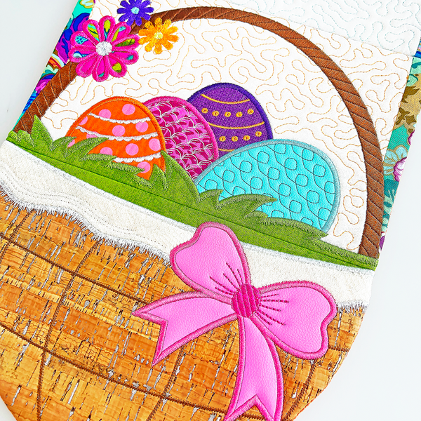 Easter Egg Basket Table Runner ITH Machine Embroidery Design