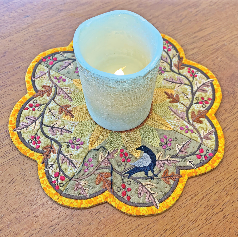 Embroidery Ideas & Patterns - Fall Candle Mat