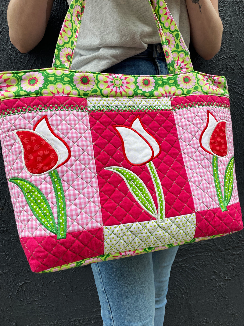 Machine Embroidery Ideas - Tulip Bag